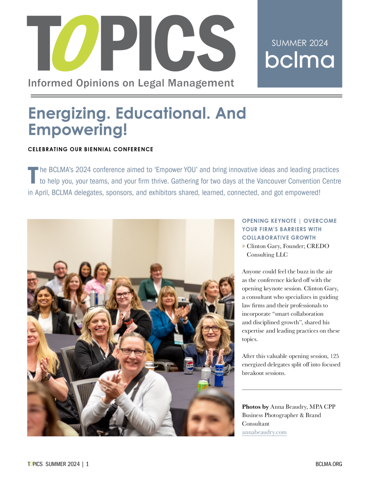 TOPICS Newsletter - BCLMA