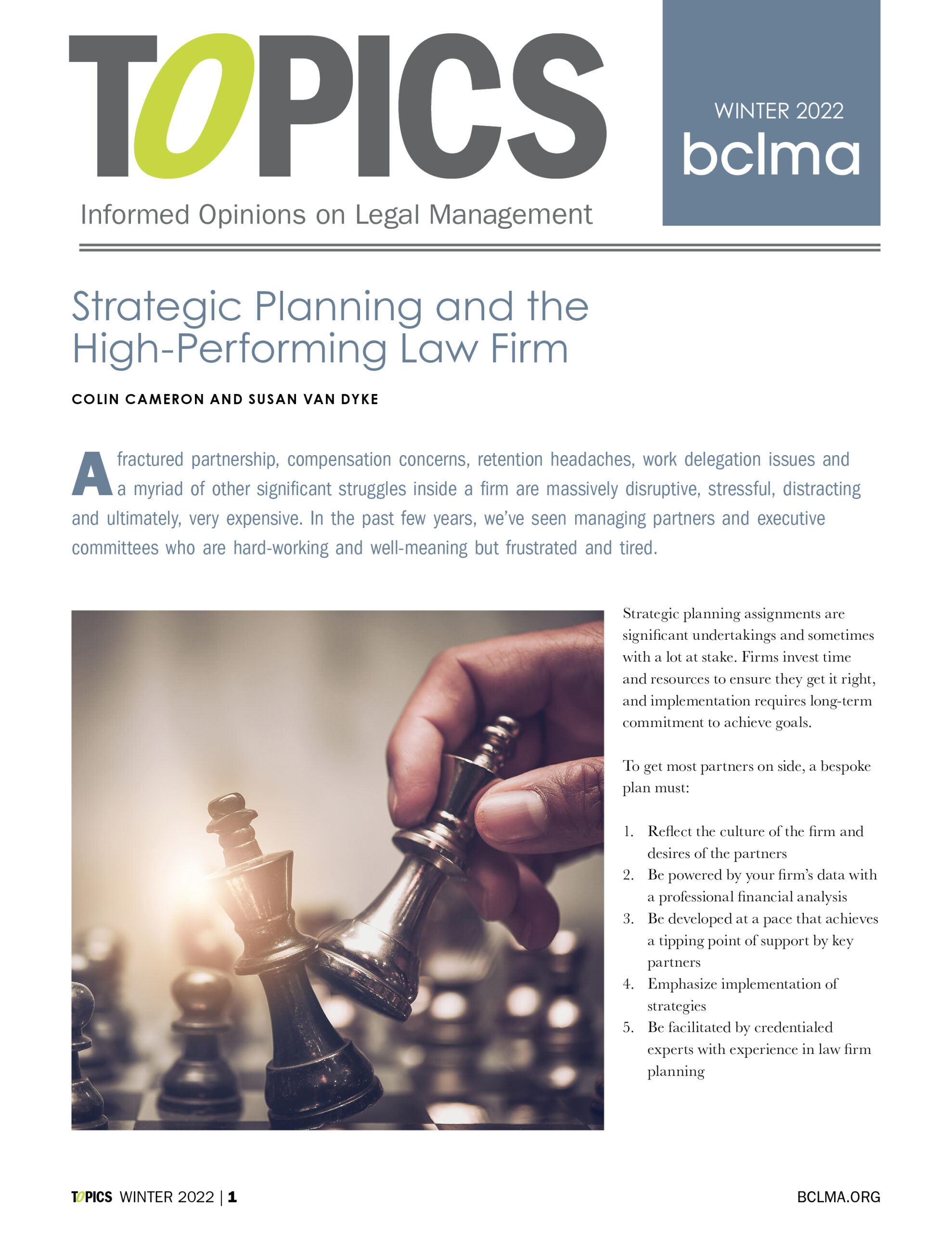 TOPICS Newsletter - BCLMA